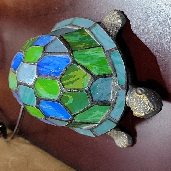 Accents | Vintage Tiffany Style Turtle Lamp Heavy Turtle Base | Poshmark